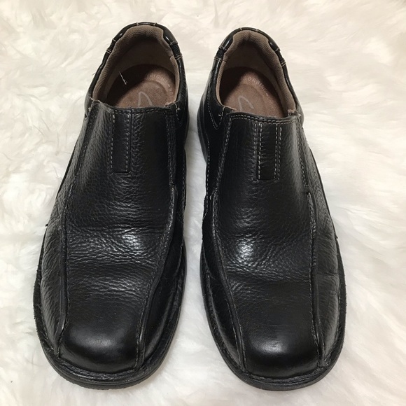 Clarks | Shoes | Clarks Hommes Black Leather Shoes Slide On | Poshmark
